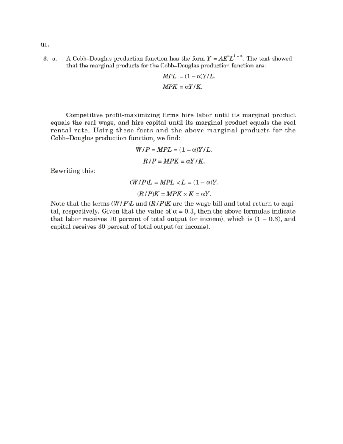 Answer Key to Assignment II - ECON 2020 - Q1. Q2. Q5. Part II Data ...