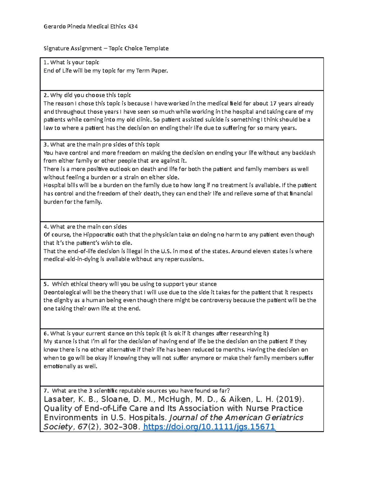 Signature Assignment topic choice template-1 - Gerardo Pineda Medical ...