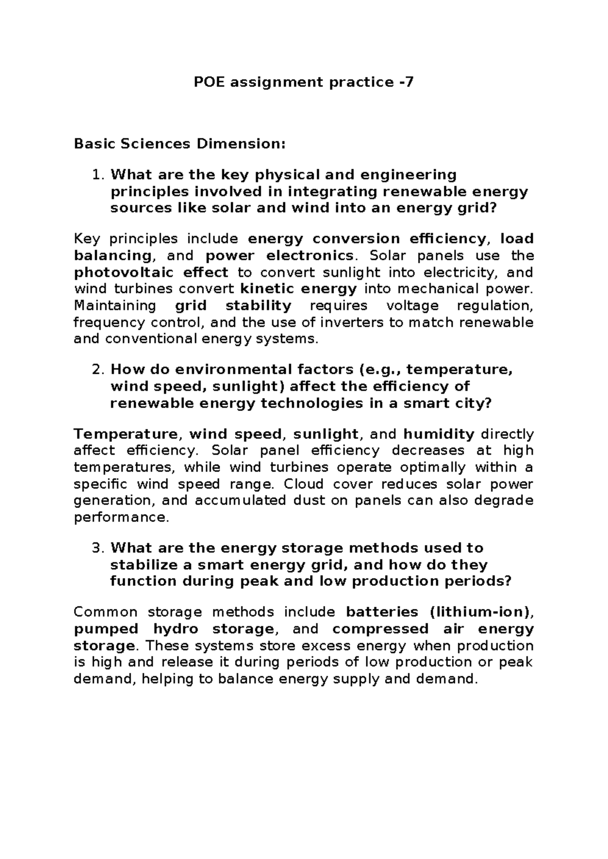 POE assignment - Solar panels use the photovoltaic effect to convert sunlight into electricity ...