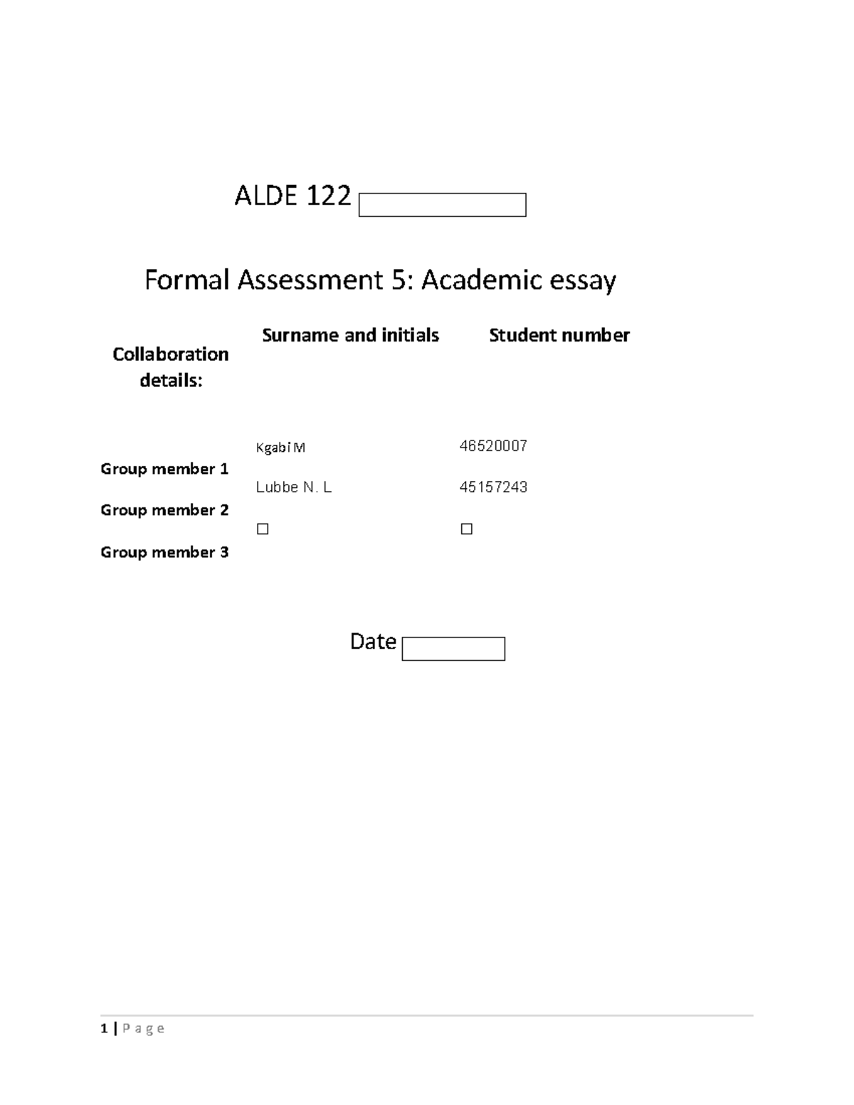 companies,cash flows,inventory and ppe - ALDE 122 Formal Assessment 5 ...