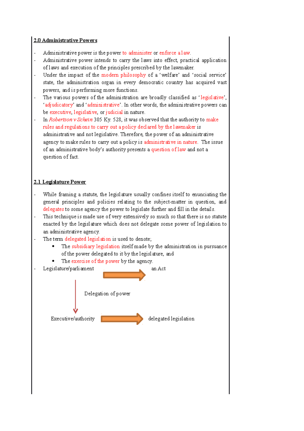 Chapter 2 - Notes - 2 Administrative Powers Administrative power is the ...