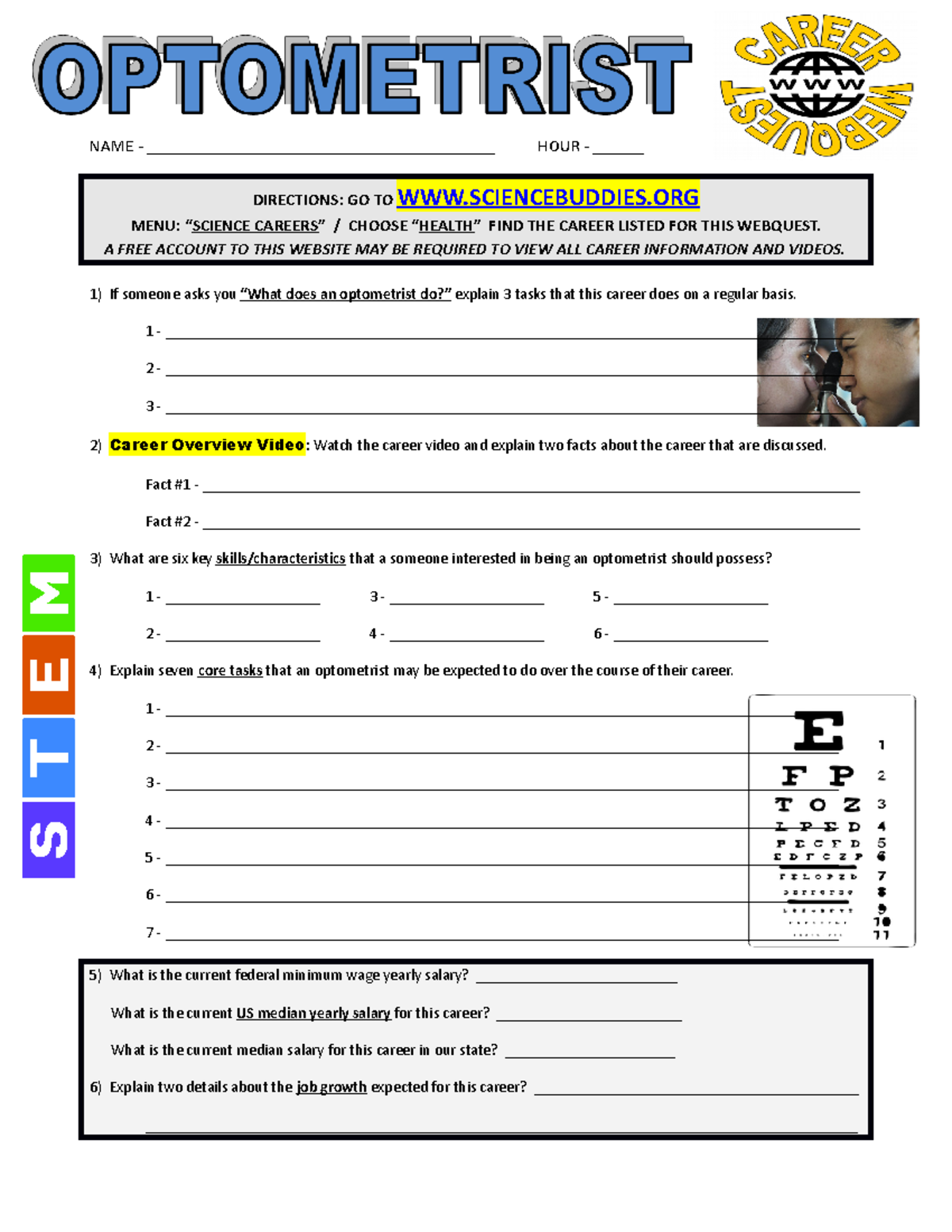 - Career Webquest - Optometrist 2022 - NAME ...