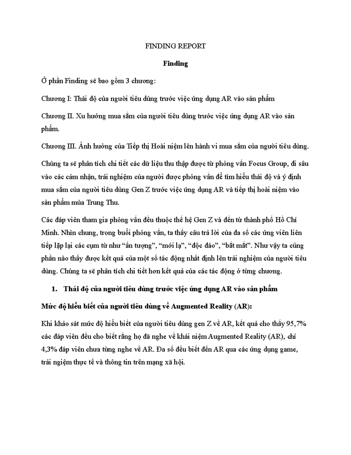 Finding Report - FINDING REPORT Finding Ở phần Finding sẽ bao gồm 3 ...