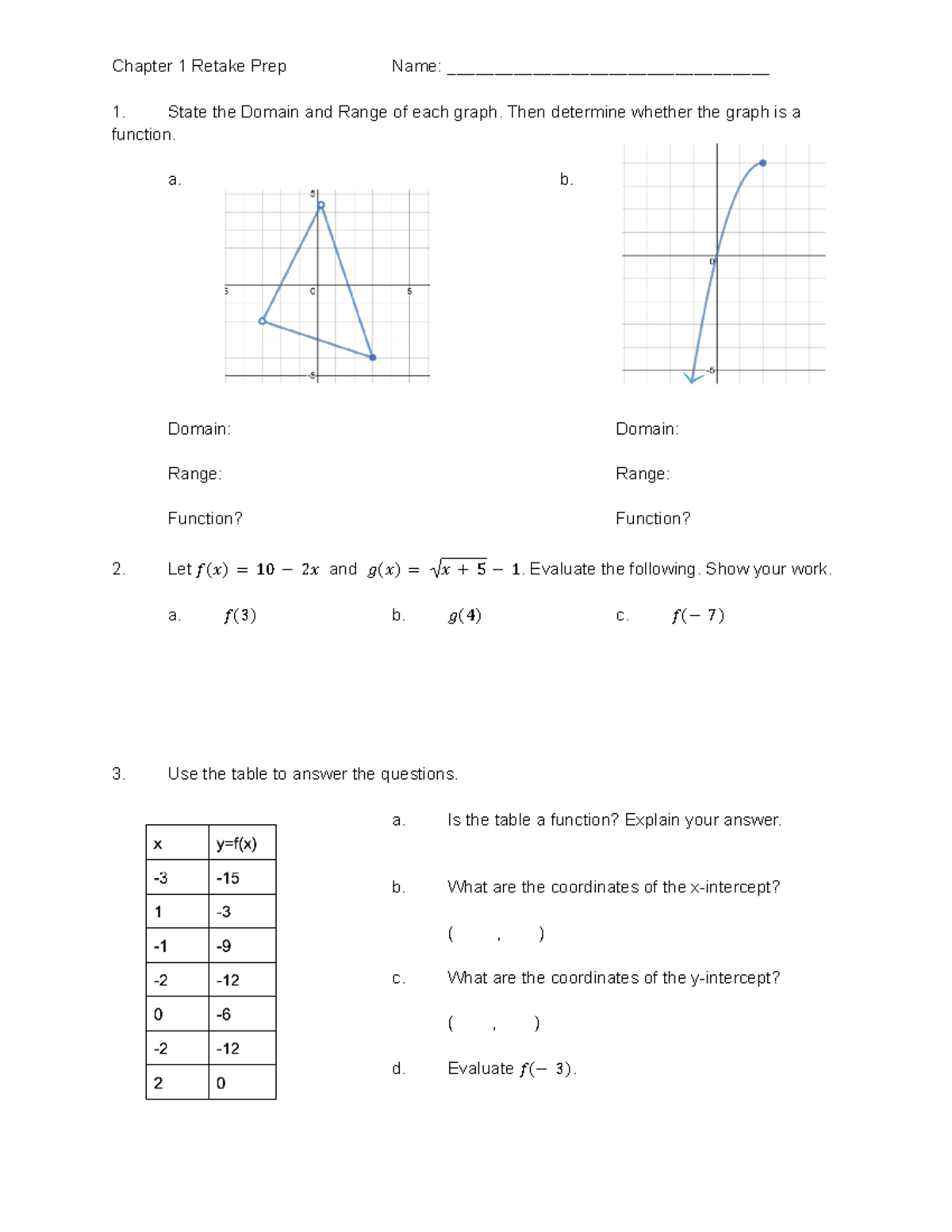 Unit 1 Test Remediation - Chapter 1 Retake Prep Name ...