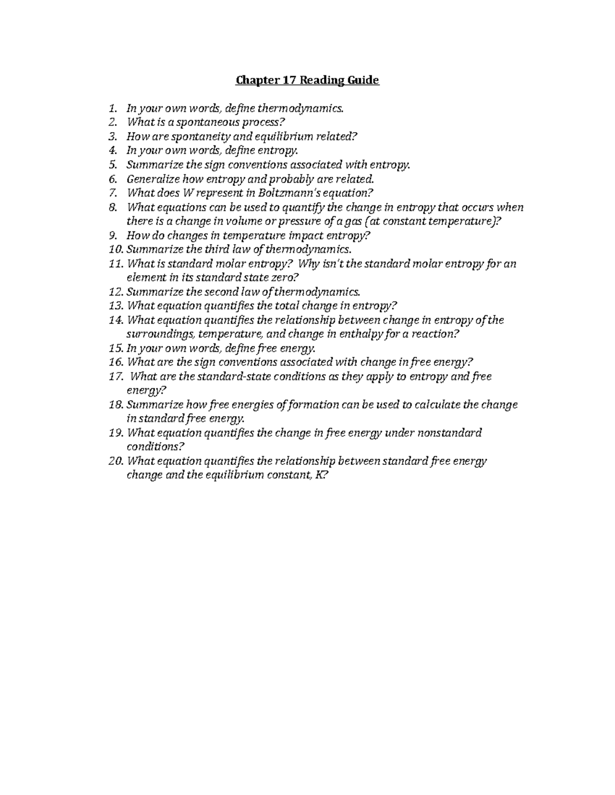 CHEM 1212K Chapter 17 Textbook Reading Guide - Chapter 17 Reading Guide ...