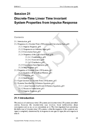 Session 25 - Discrete-Time Processing of ContinuousTime Signals - DMX4411 Unit 3: Discrete-Time ...