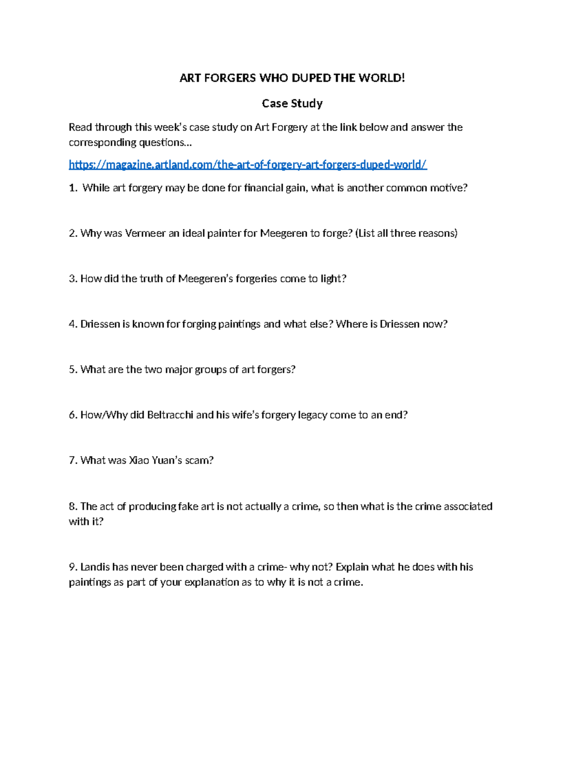 Art Forgery Case Study-1-2 - ART FORGERS WHO DUPED THE WORLD! Case ...