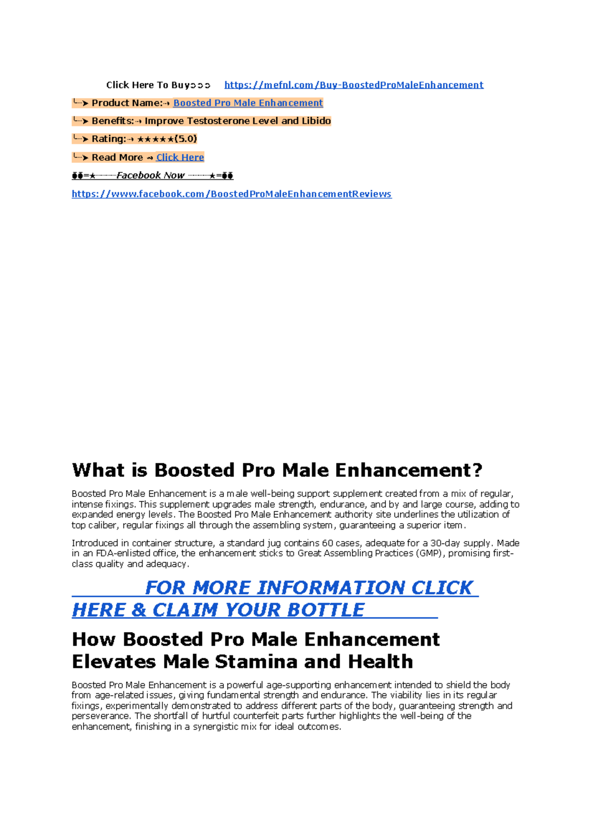 Boosted Pro Male Enhancement Improvement Of Sexual Performance Capsule ...