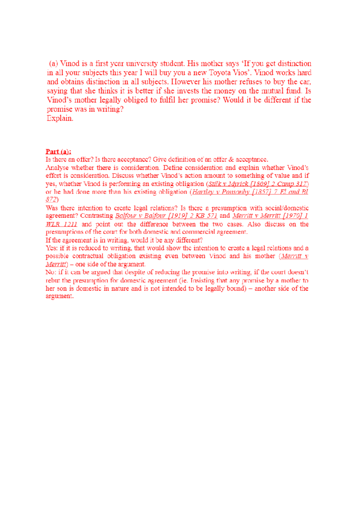 Contract Law Questions And Answers LAW20019 Studocu
