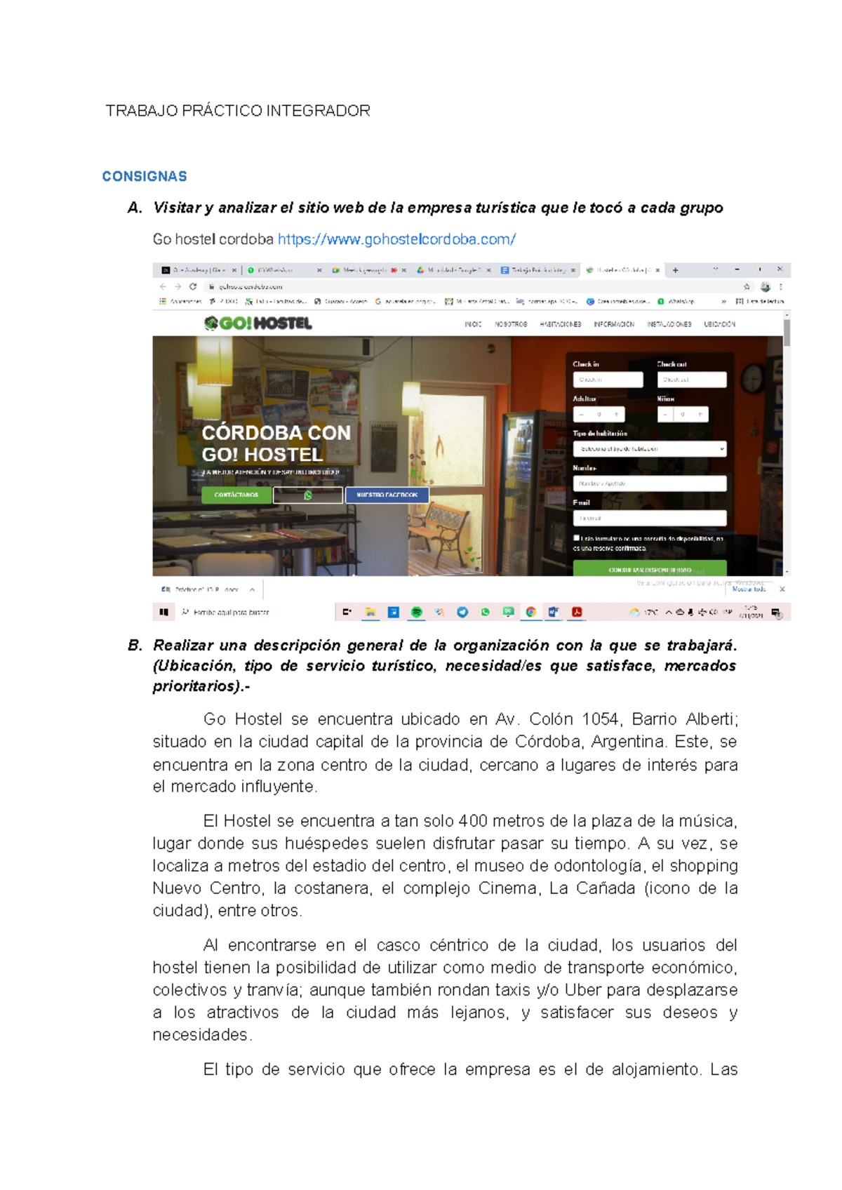 Borrador TP Integrador MKT - TRABAJO PRÁCTICO INTEGRADOR CONSIGNAS A. Visitar y analizar el ...