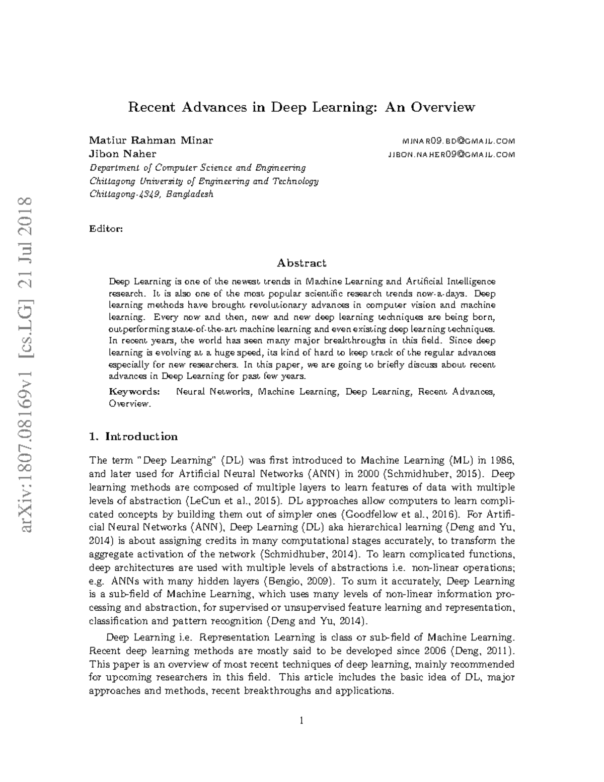 Chauhan New - Computer Research Paper Based on Deep Learning Overview ...