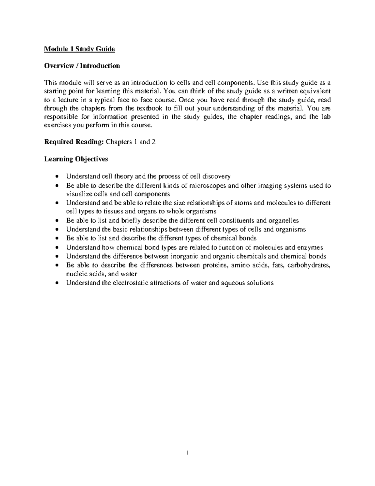 Module 1 Study Guide - Lecture notes 1 - Module 1 Study Guide Overview ...