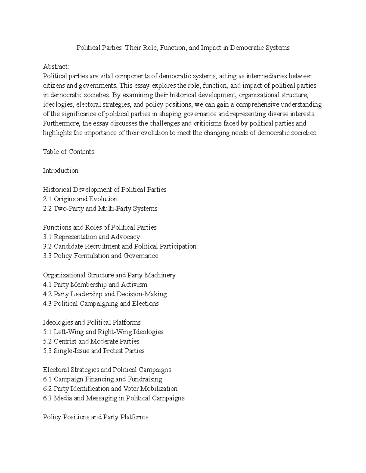 Political Parties Within Our Government - Political Parties: Their Role ...