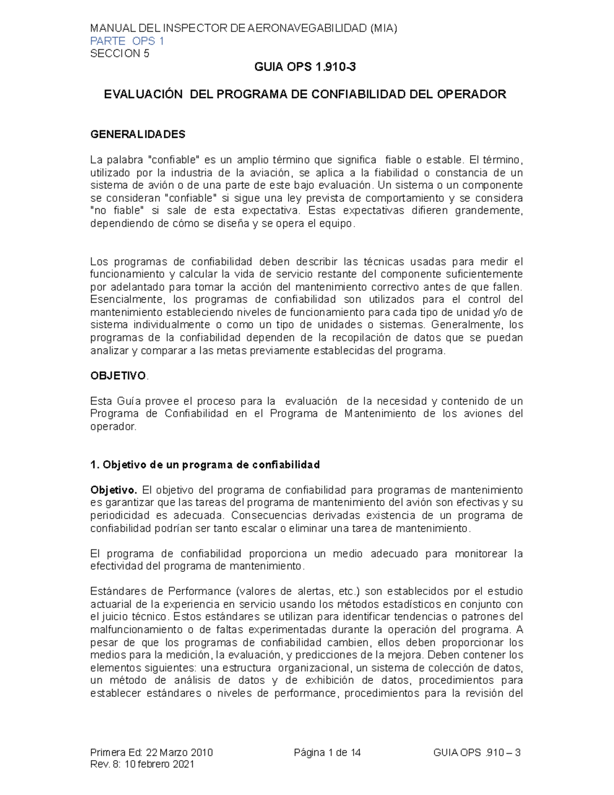 GUIA-OPS-1 - RCM en industria de aviación - PARTE OPS 1 SECCION 5 GUIA ...