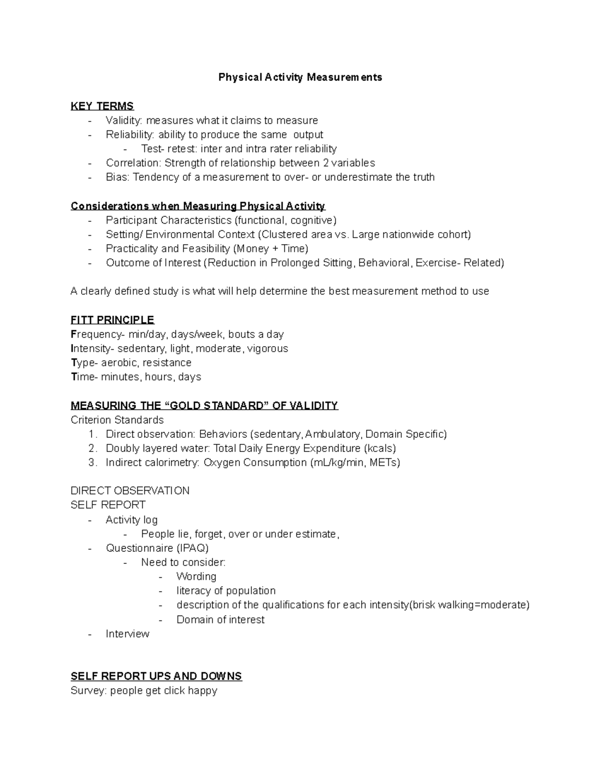 Physical Activity Measurements - Large nationwide cohort) - Practicality and Feasibility (Money ...