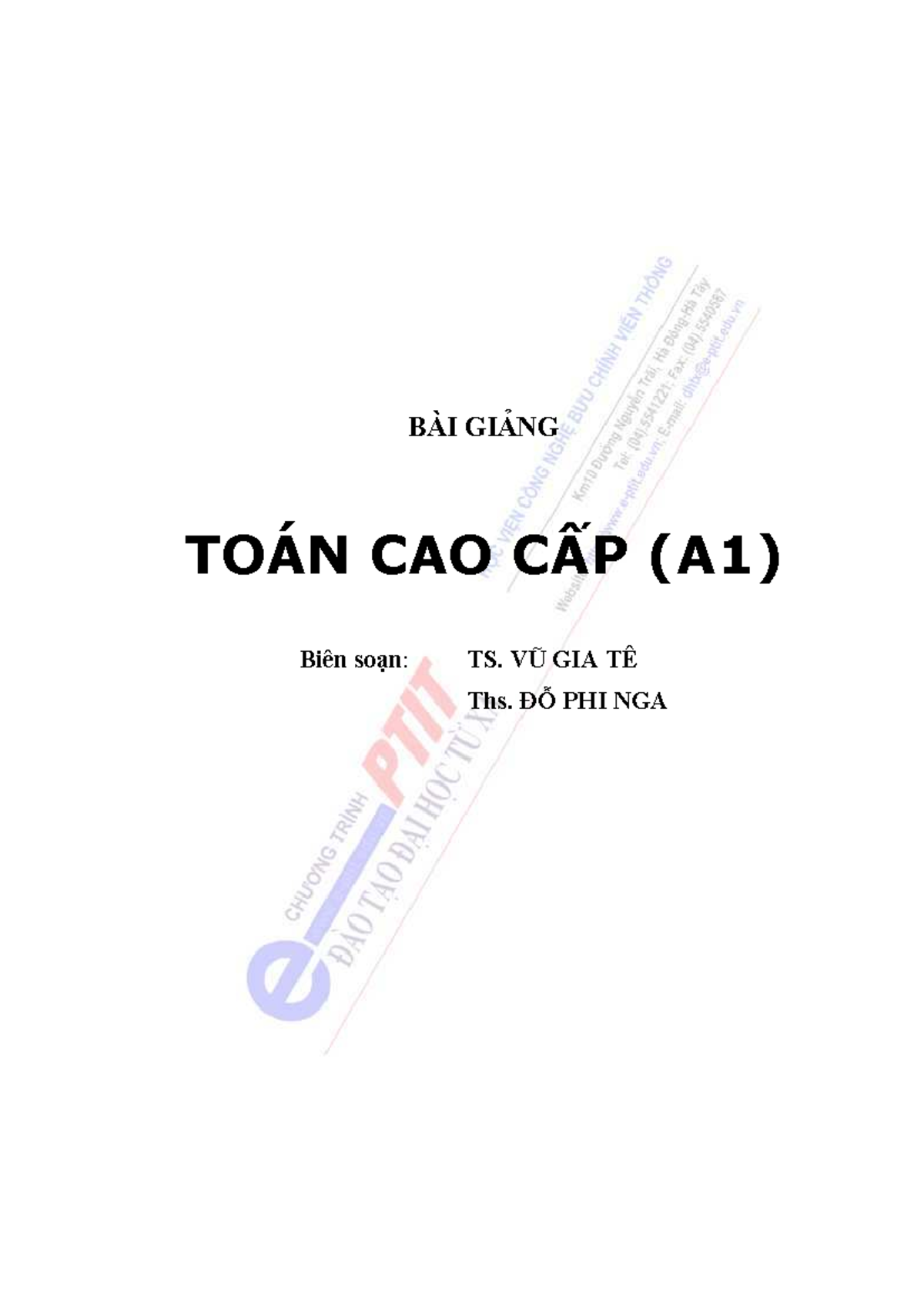 TOAN CAO CP A1 - giáo trình học ổn, cho những người thích tham khảo nhiều hơn để nâng cao kiến ...