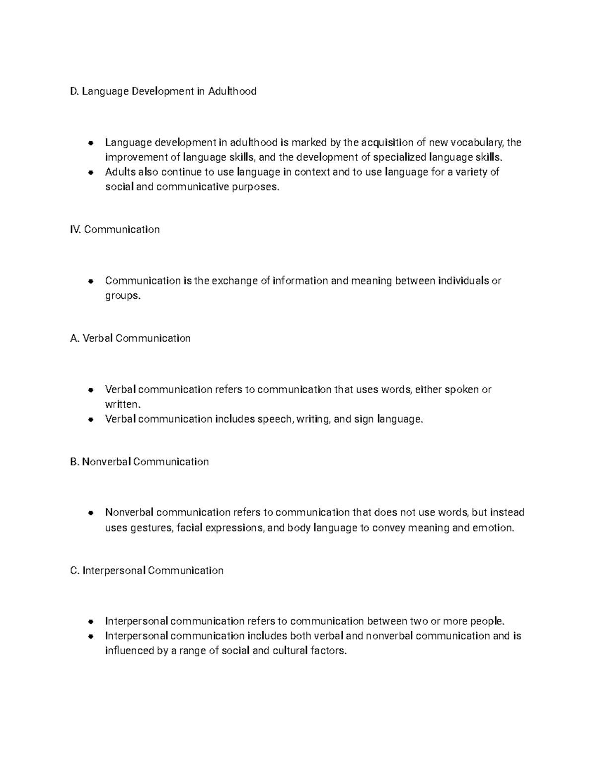 Lecture notes on language and communication pt.3 - D. Language ...