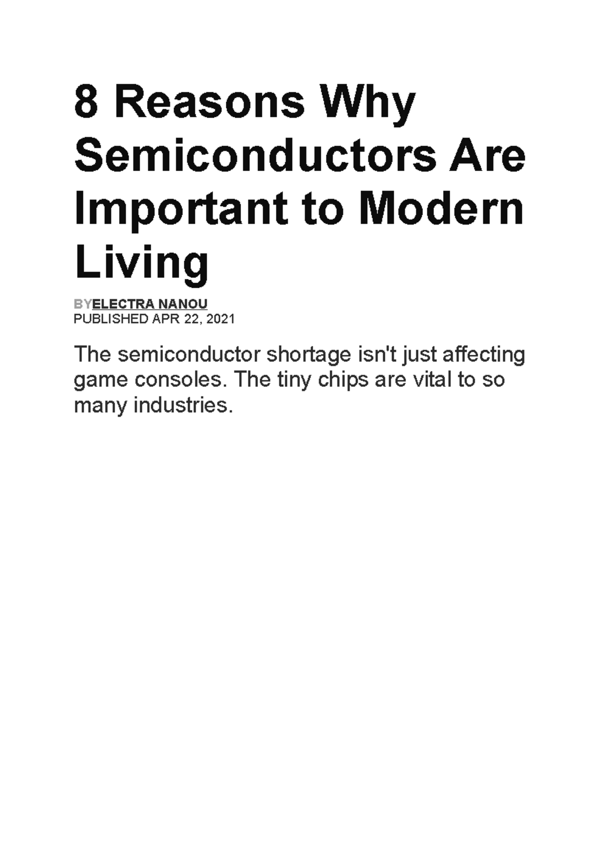 8 Reasons Why Semiconductors Are Important to Modern Living - 8 Reasons ...