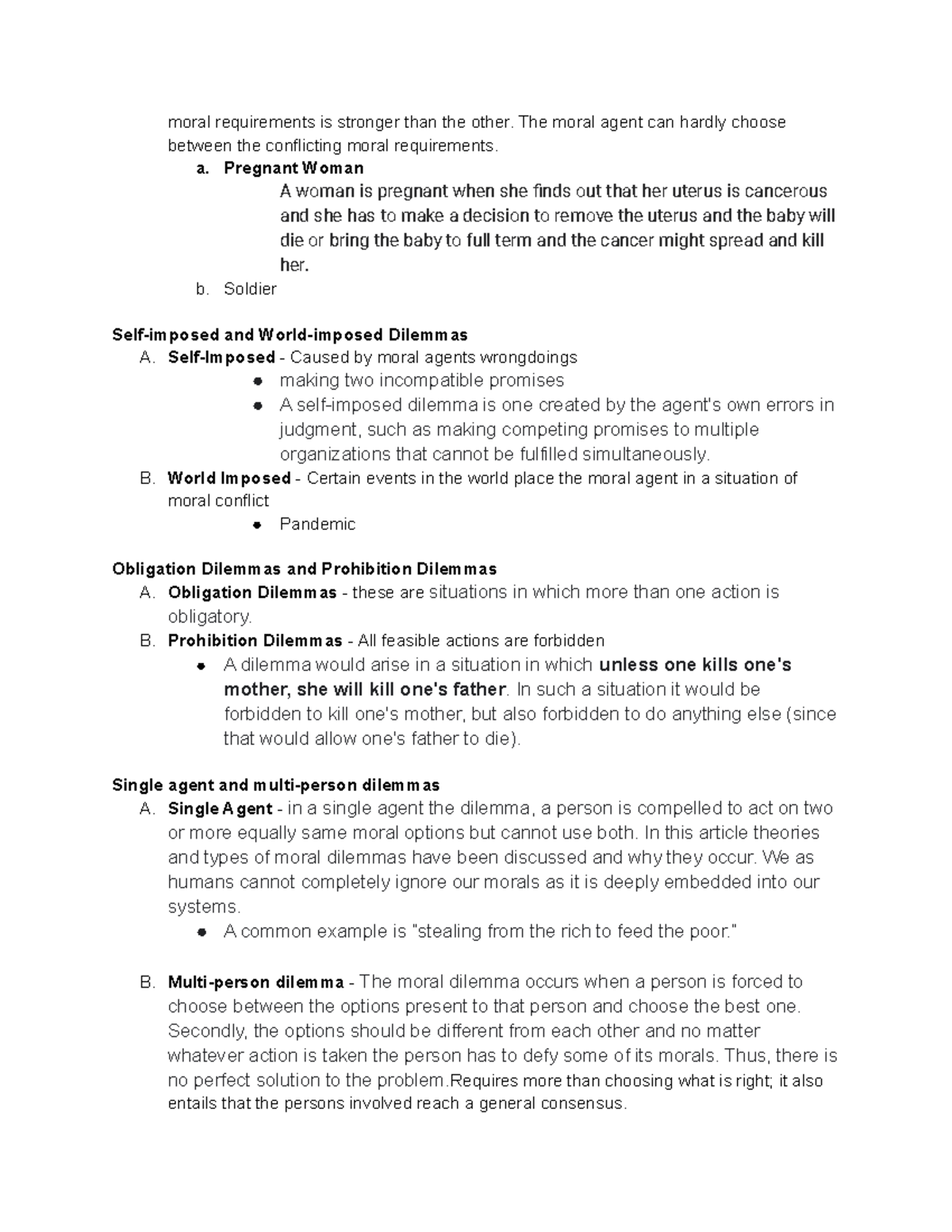 Ethics 3 - Notes - moral requirements is stronger than the other. The ...