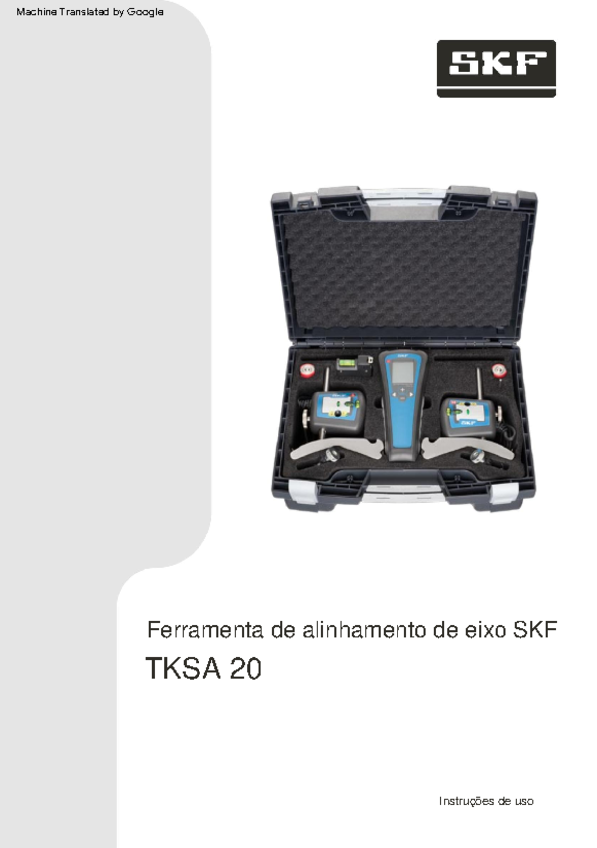 SKF TKSA20 - Instruções de uso TKSA 20 Ferramenta de alinhamento de ...