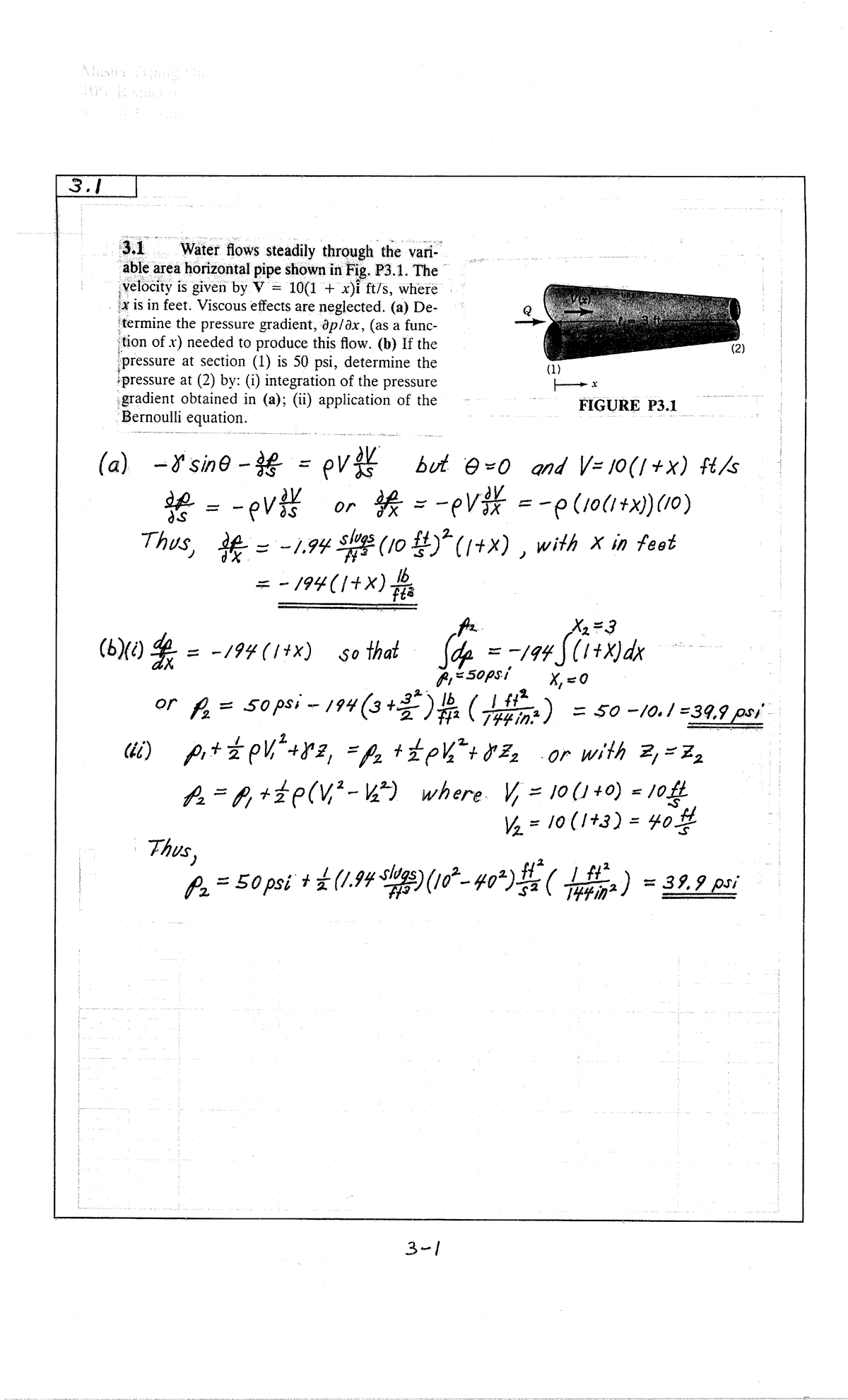 3 Elementary Fluid Dynamics—The Bernoulli Equation - Fluid Mechanics I ...