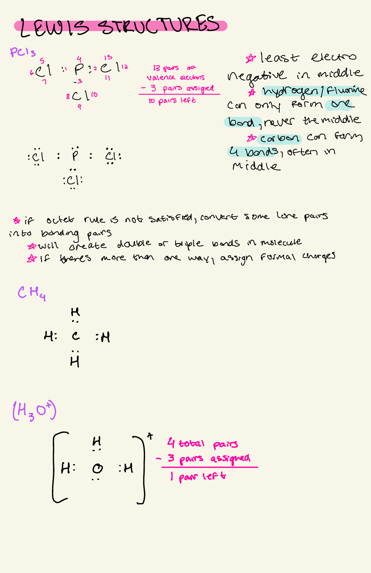 Lewis Structures - LEWIS STRUCTURES PC's 5 4 13 ☆ least electro 6C ...
