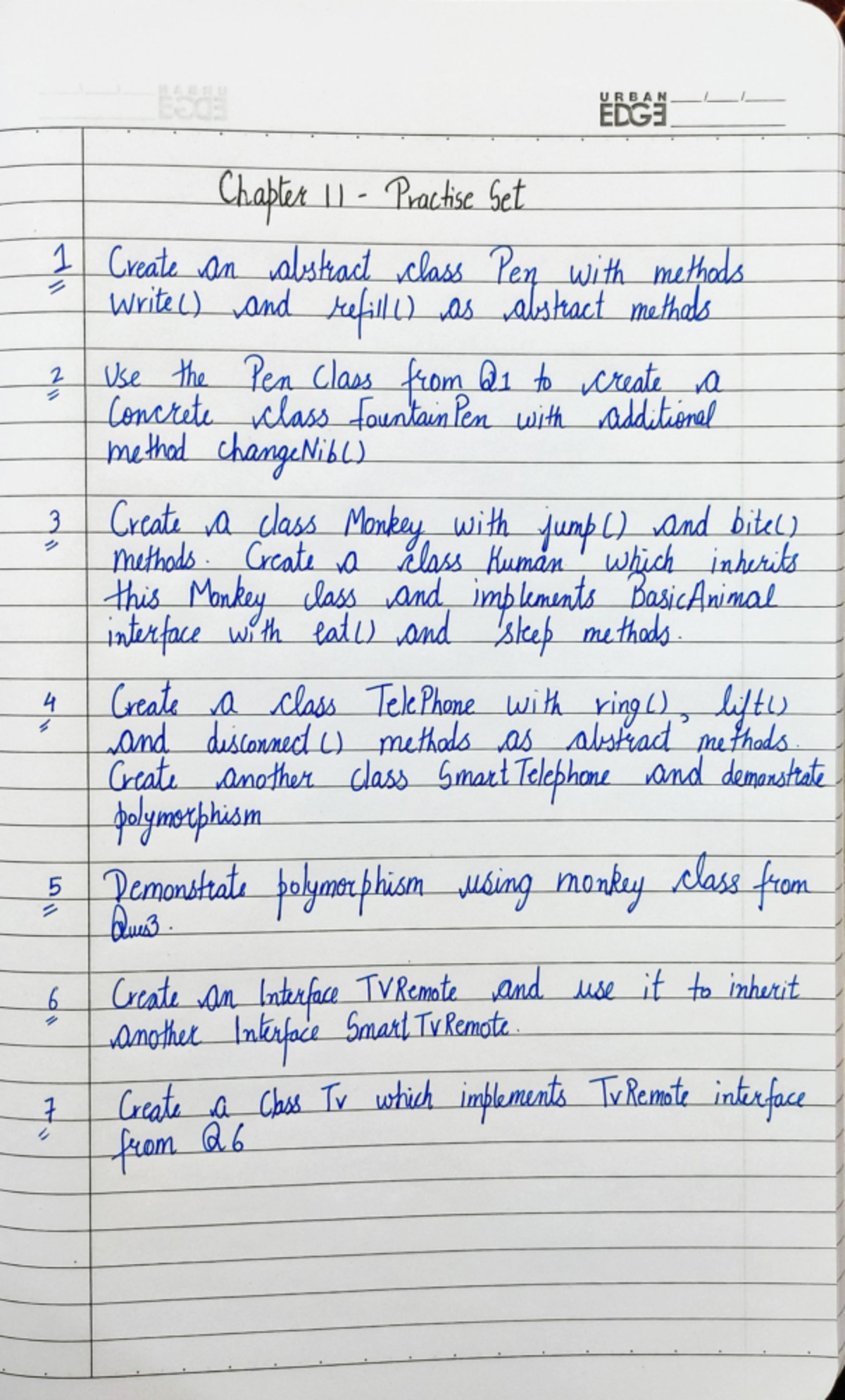 Chapter 11PS - java ps - URBAN EDG3 Chapter 11 Practise Set 1 Create an ...