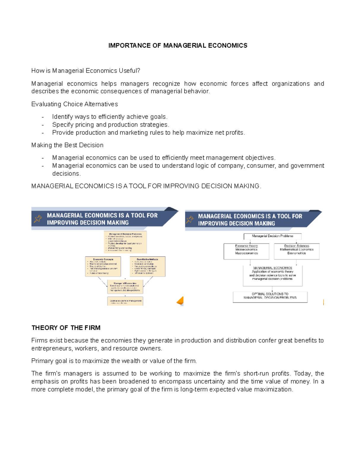 1.2 Importance of Managerial Economics - IMPORTANCE OF MANAGERIAL ...