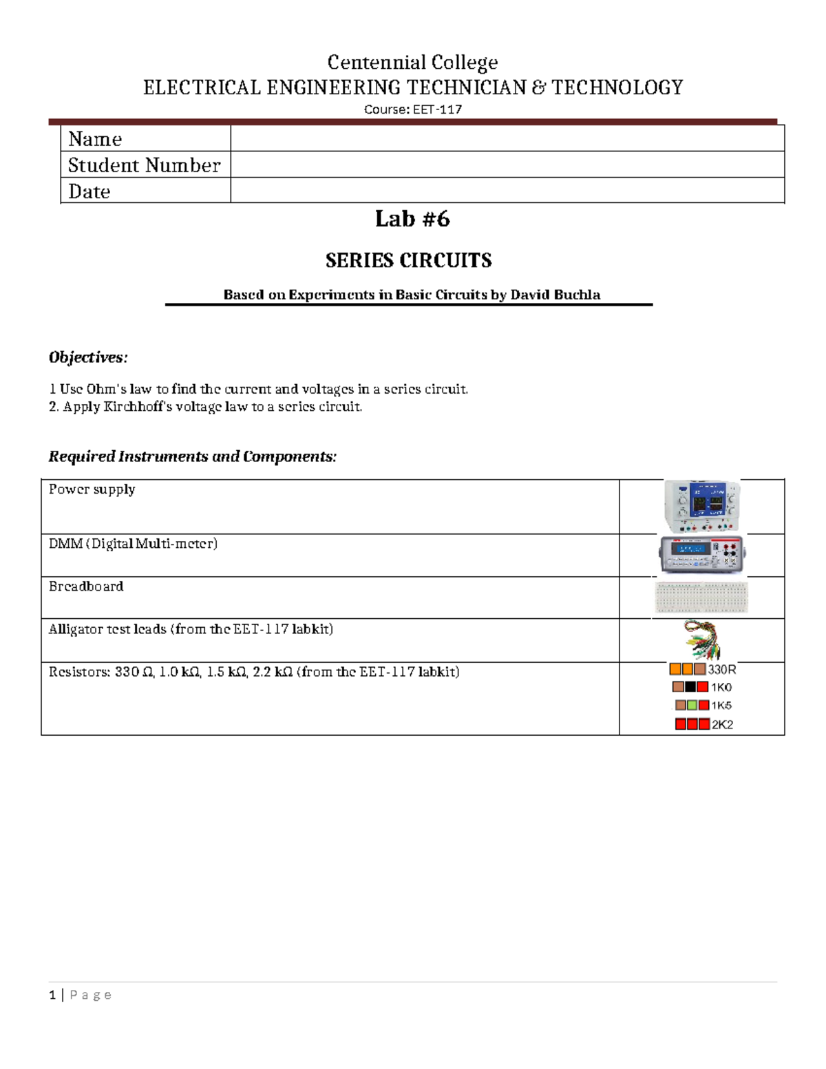 EET-117 LAB 6 F21 - good - Centennial College ELECTRICAL ENGINEERING ...