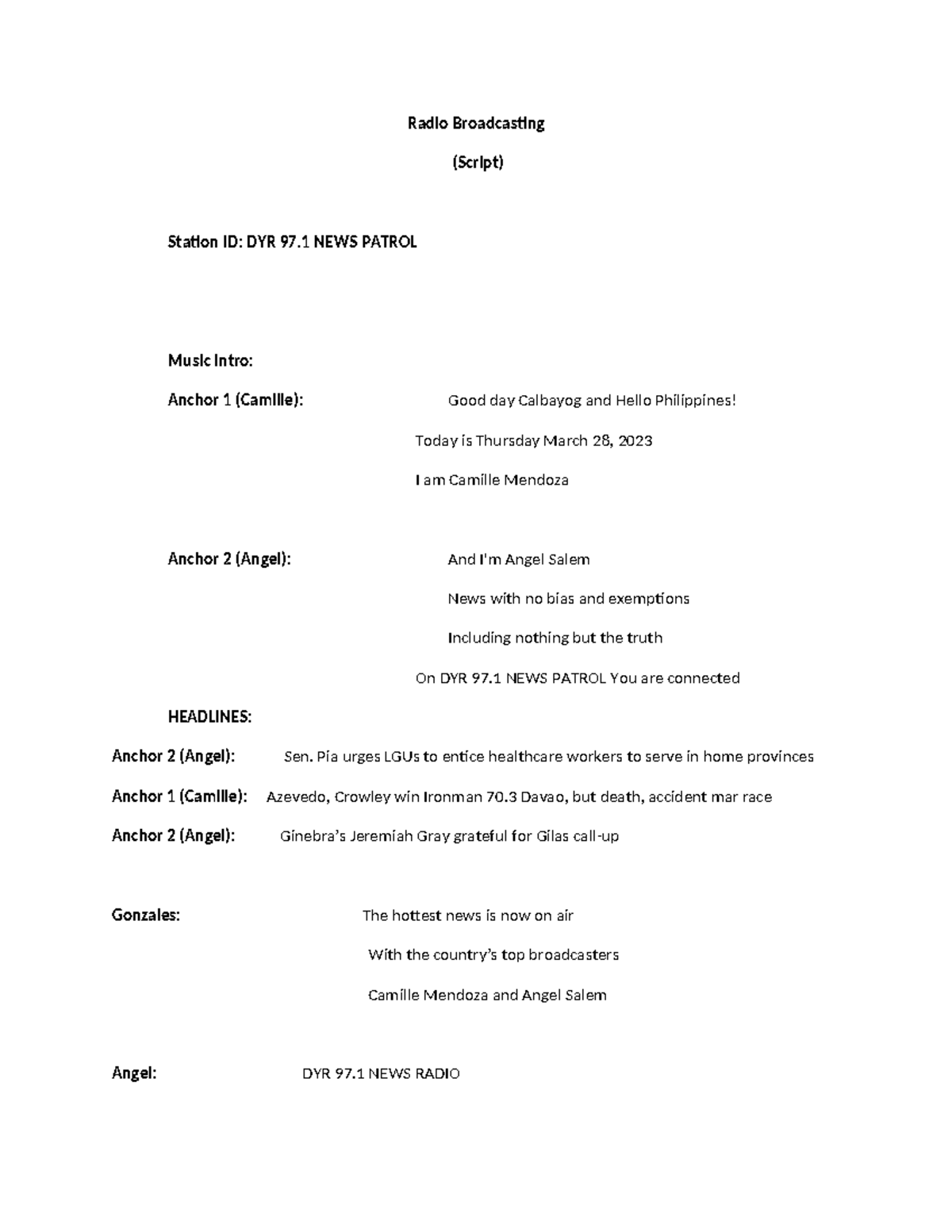 Radio Broadcast-WPS Office - Radio Broadcasting (Script) Station ID ...