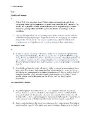 TASK 1 Talent Acquisition - Jasmine Hill: 010830184 Western Governors ...