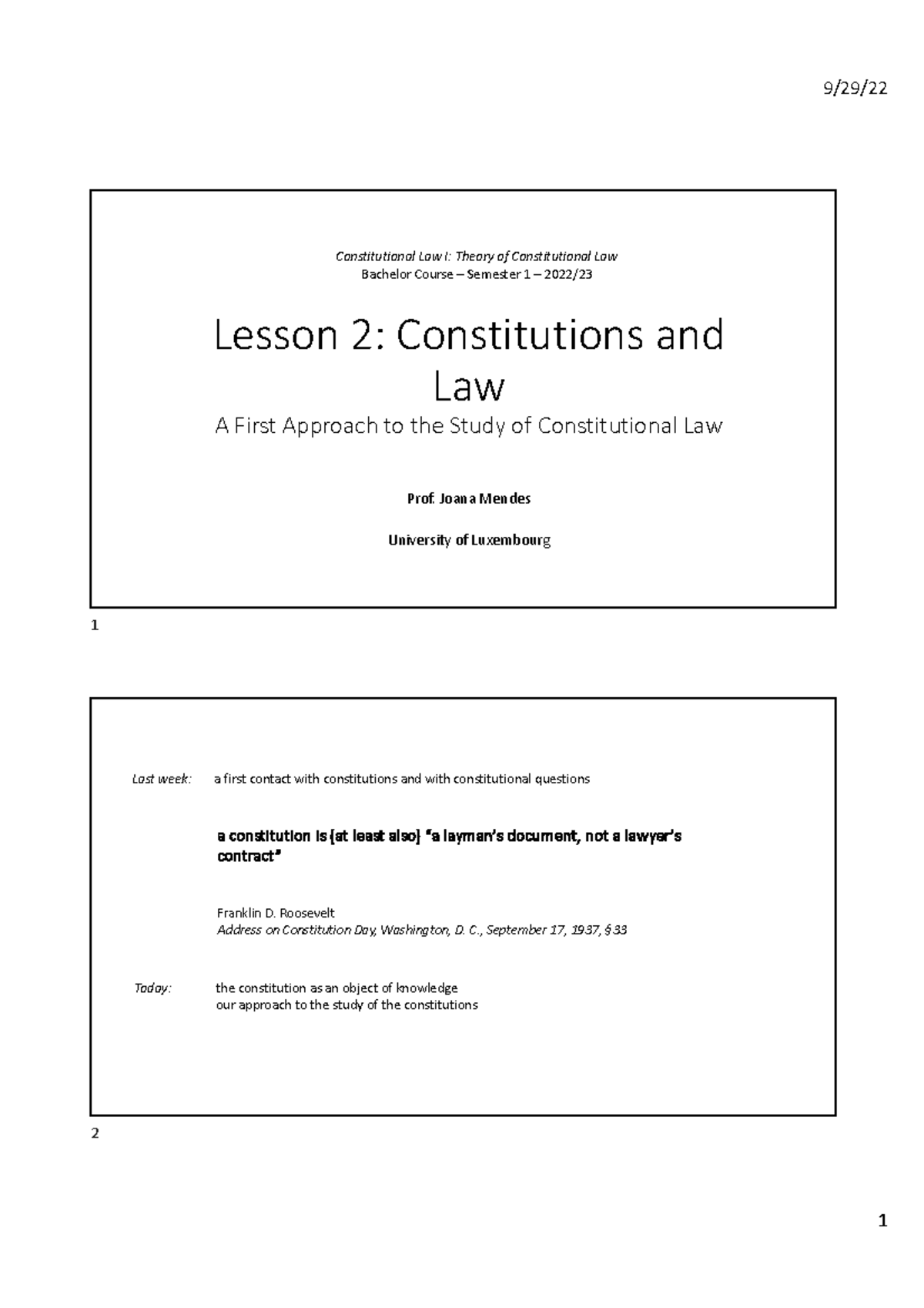 Chapitre 2 - Course - Lesson 2: Constitutions and Law A First Approach ...