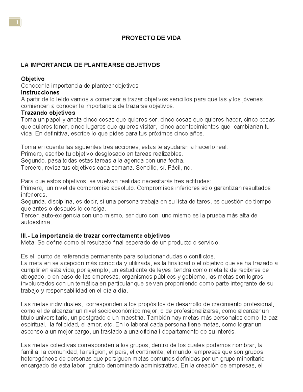 6. Proyecto DE VIDA - Tarea 5 - PROYECTO DE VIDA LA IMPORTANCIA DE ...