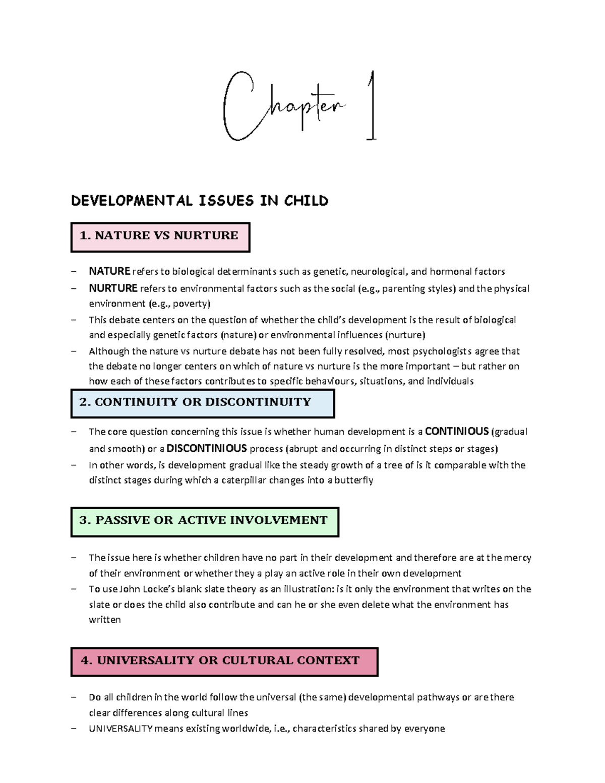 Test 1 - Chapter 1,2,3,4 (Child & Adolescent Development ...