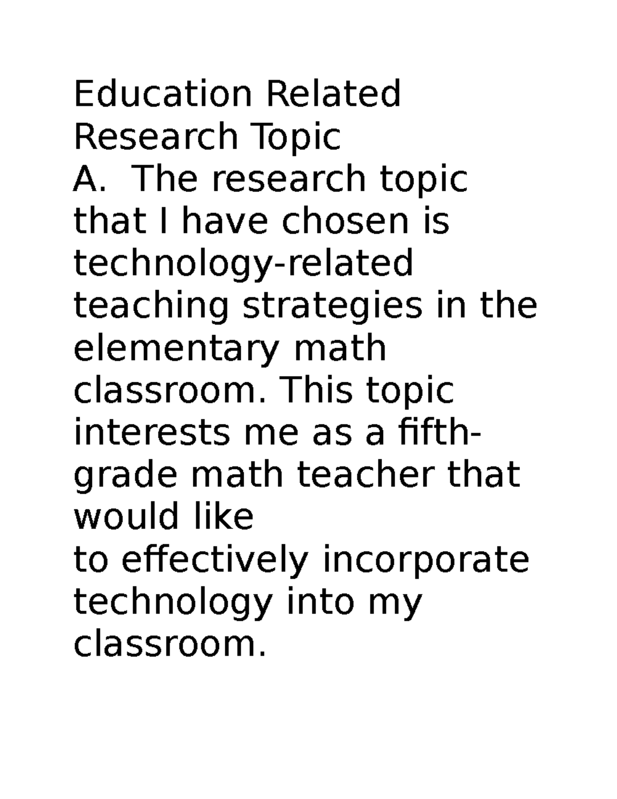 Task 1 - Annotated Bibliography - Education Related Research Topic A ...