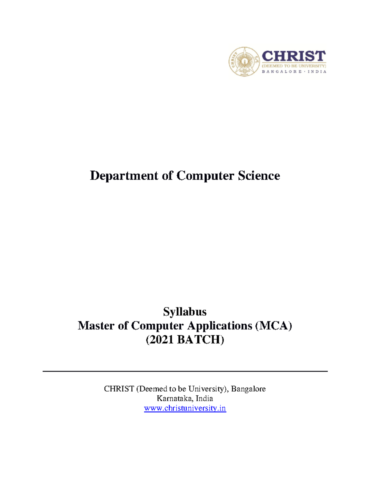 Mca syllabus 20210331112018 - Department of Computer Science Syllabus ...