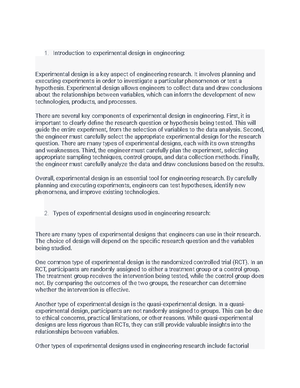 Experimental Design for Engineering 5-6 - Control groups and ...