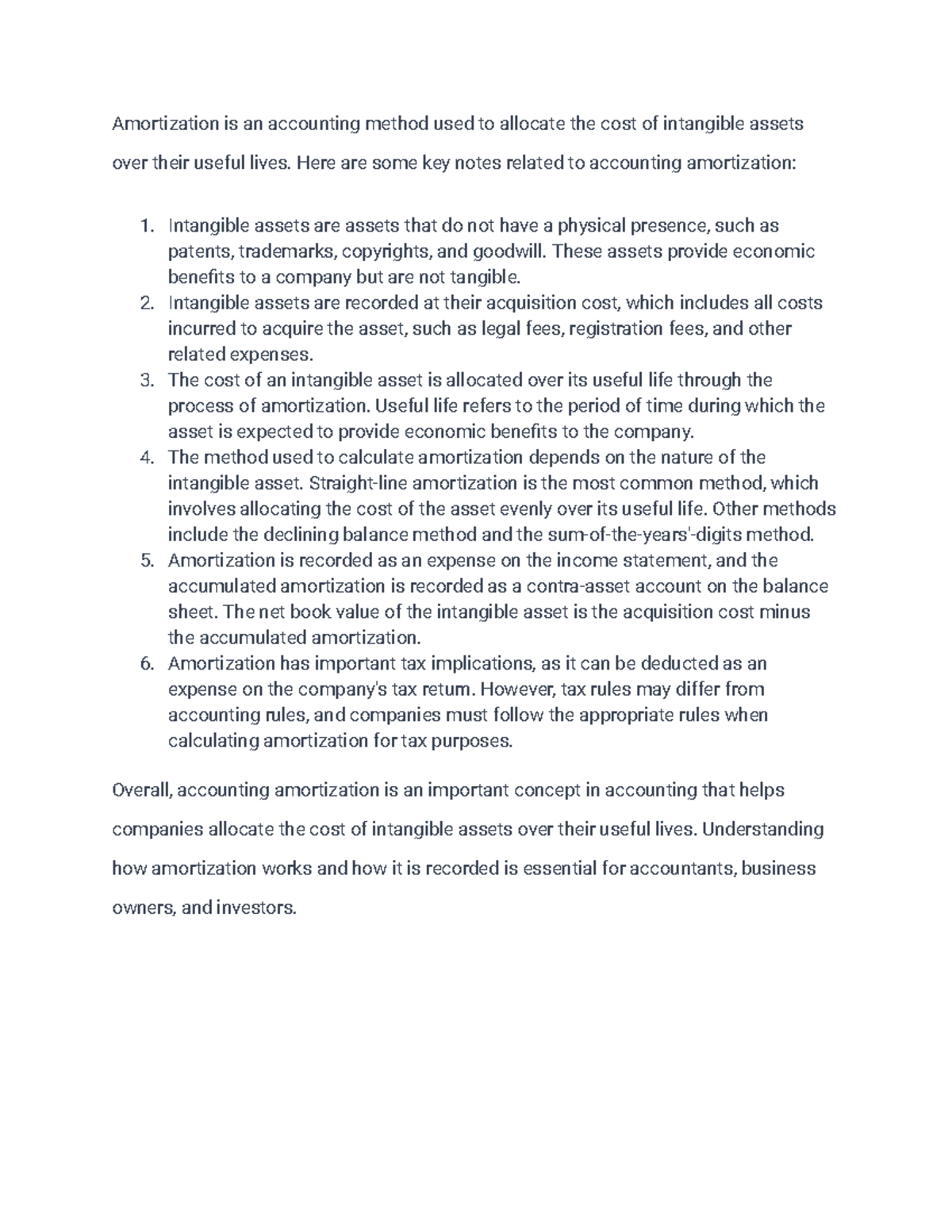 Amortization notes - Amortization is an accounting method used to ...