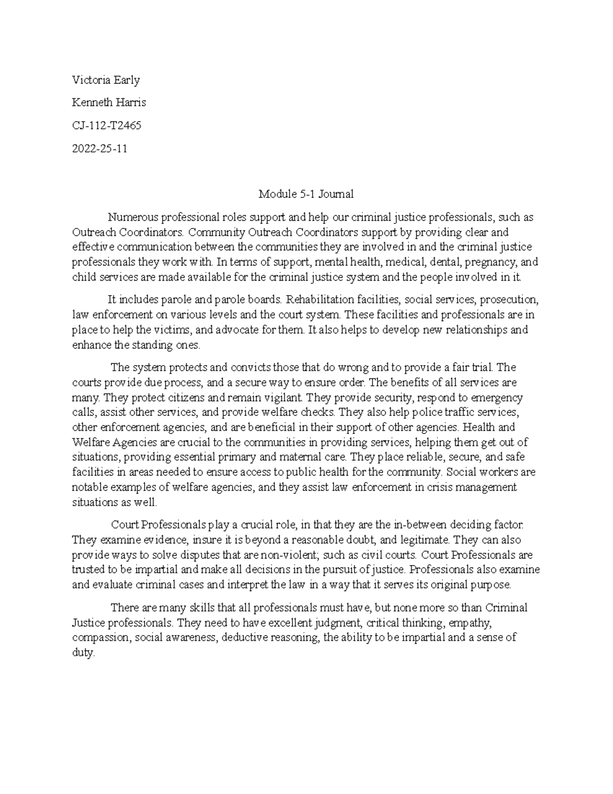 Journal 5-1 Cjken - Victoria Early Kenneth Harris CJ-112-T 2022-25 ...