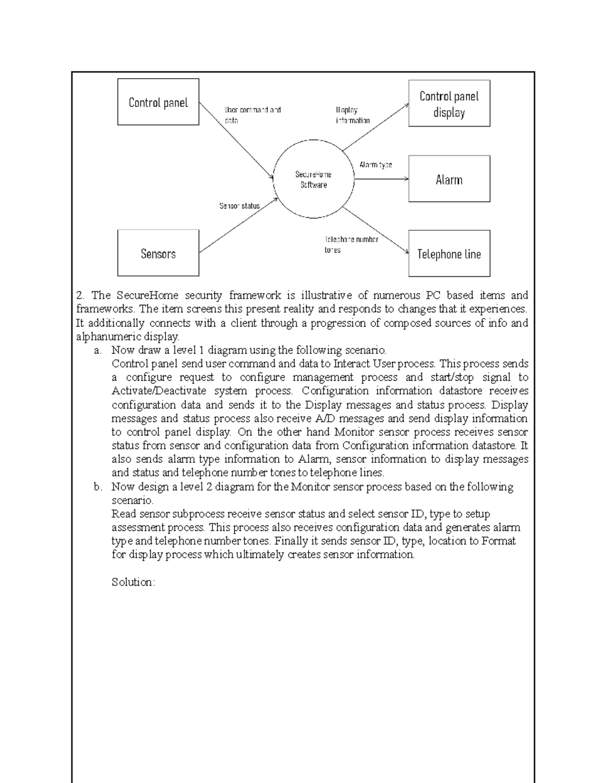 Practice sheet DFA - The SecureHome security framework is illustrative ...
