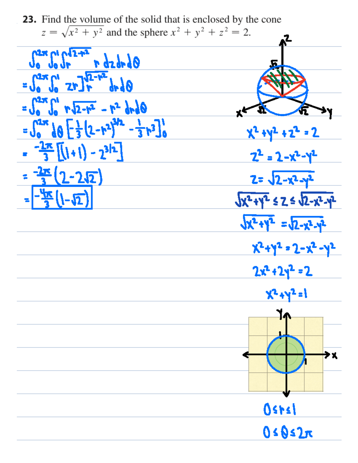 Volume of solid using triple integrals - R f'd'fÉrdzdrdQ af'd'zr ÉdrdQ ...