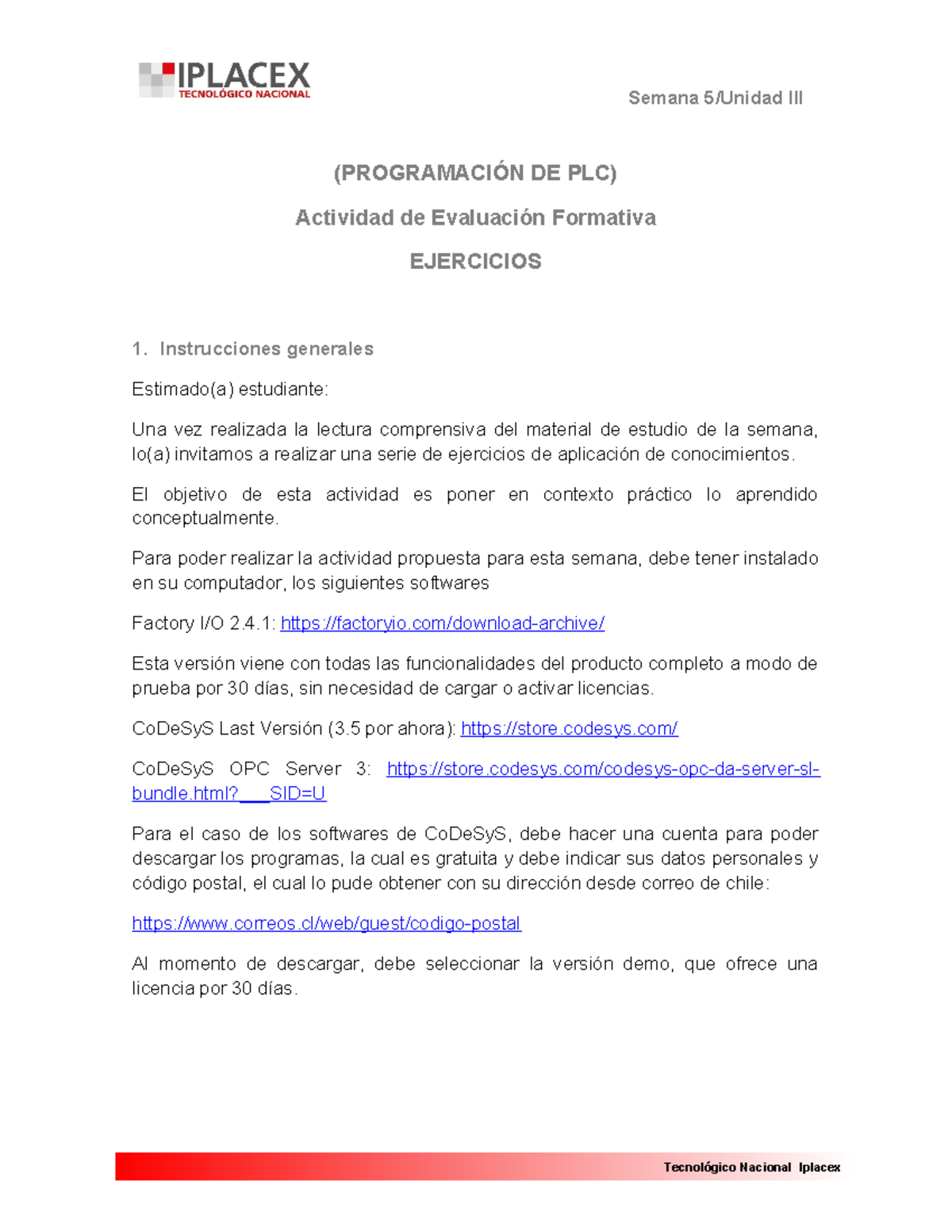 EJ 5 - preparación prueba - (PROGRAMACIÓN DE PLC) Actividad de ...