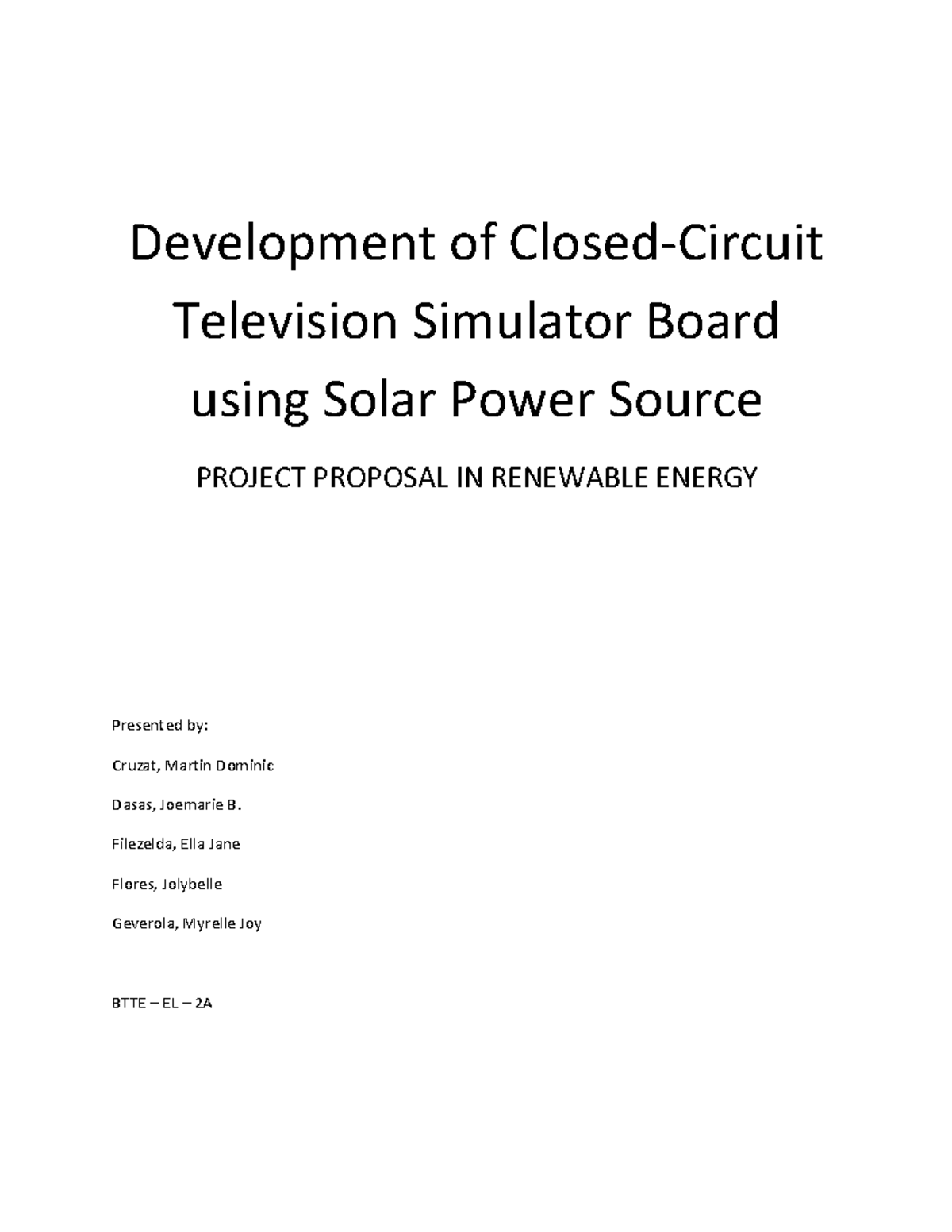 Development of Closed Circuit Television Simulator Board using Solar ...