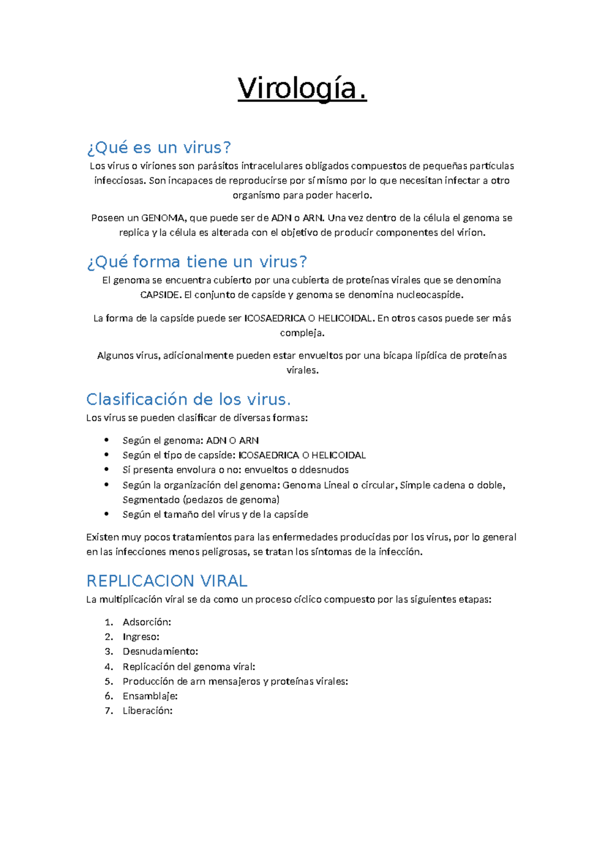 Virología - ¿Qué es un virus? Los virus o viriones son parásitos ...