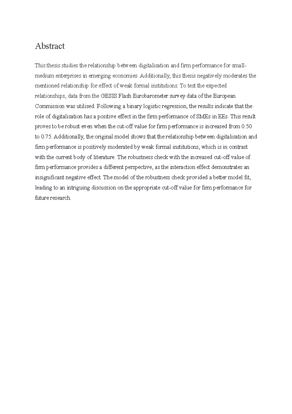 Abstract - The Role of Digitalisation in SME Performance in Emerging ...