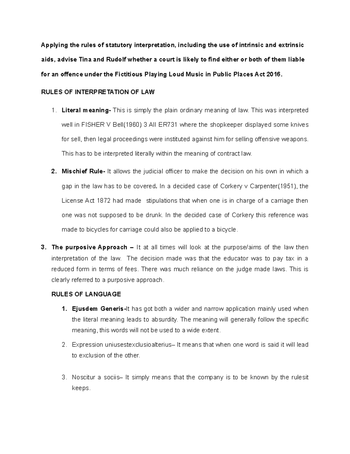 Applying the rules of statutory interpretation - RULES OF ...