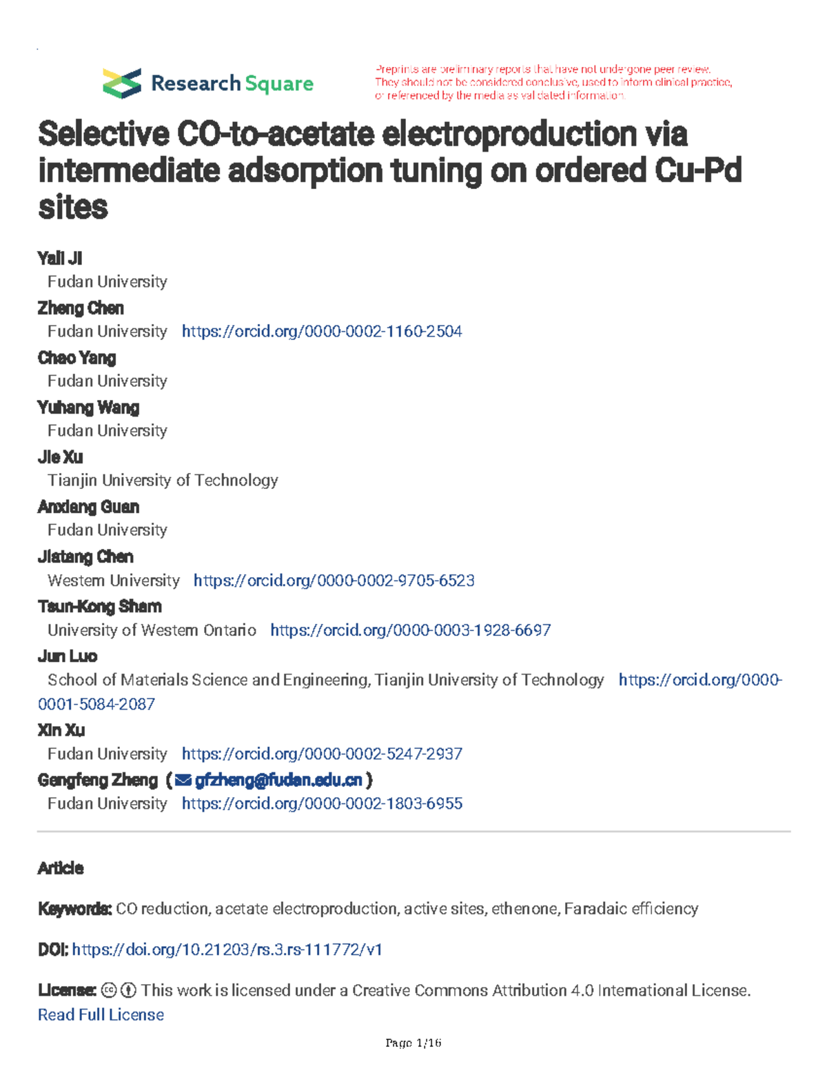 Selective CO-to-acetate electroproduction via inte - Selective CO-to ...