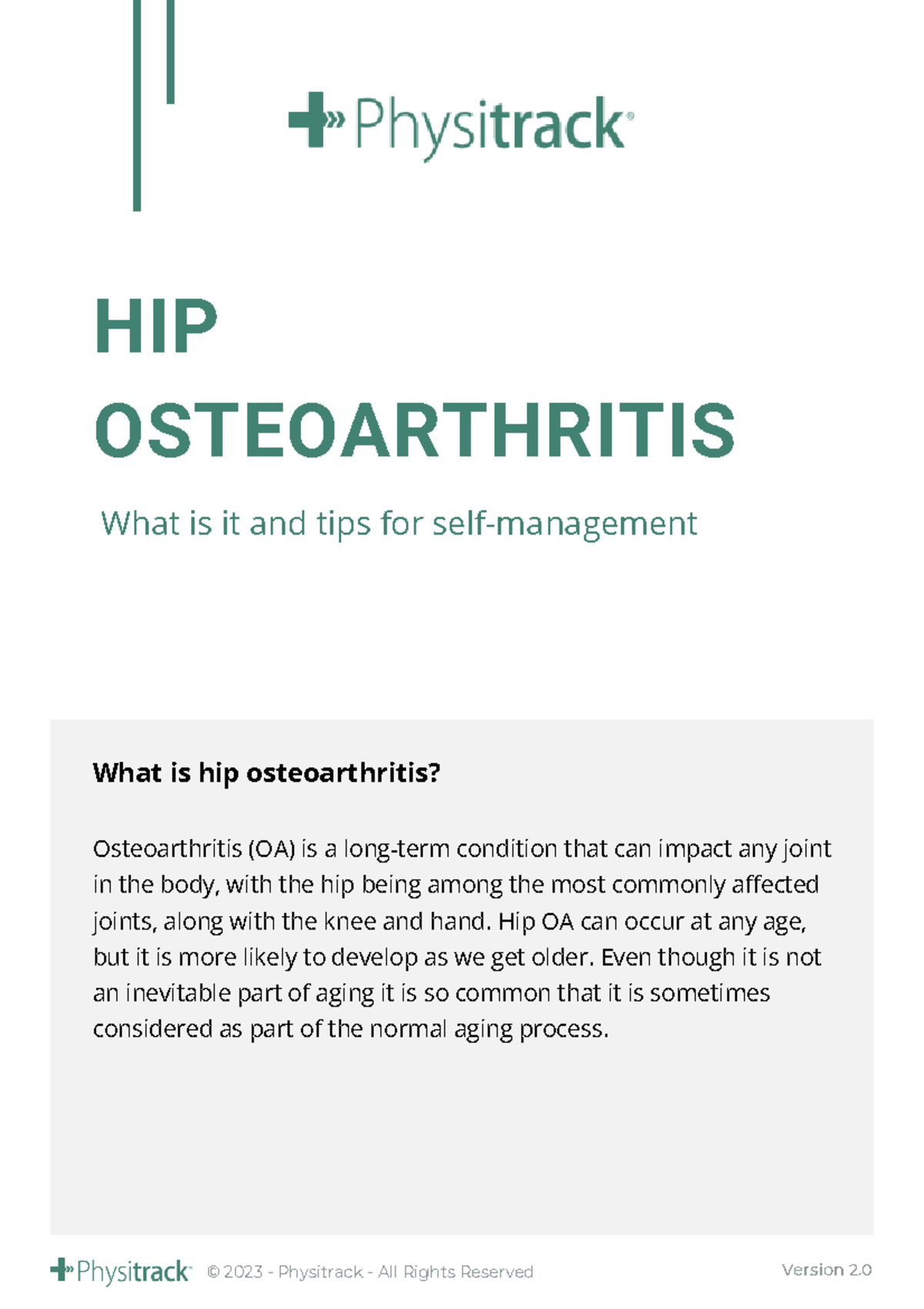 Hip OA 2023 update - what is OA, potential diagnosis and treatment ...