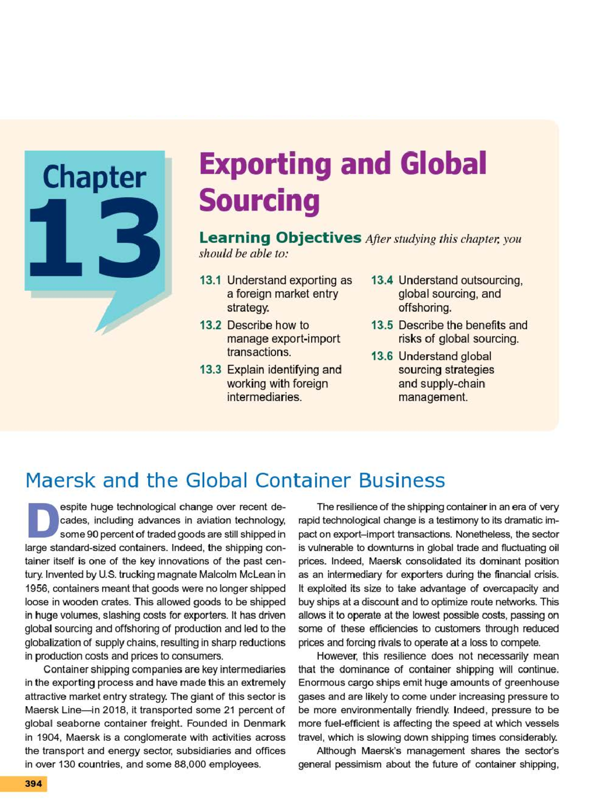 Chapter 13 Exporting and Global Sourcing - Makroökonomie - Studocu