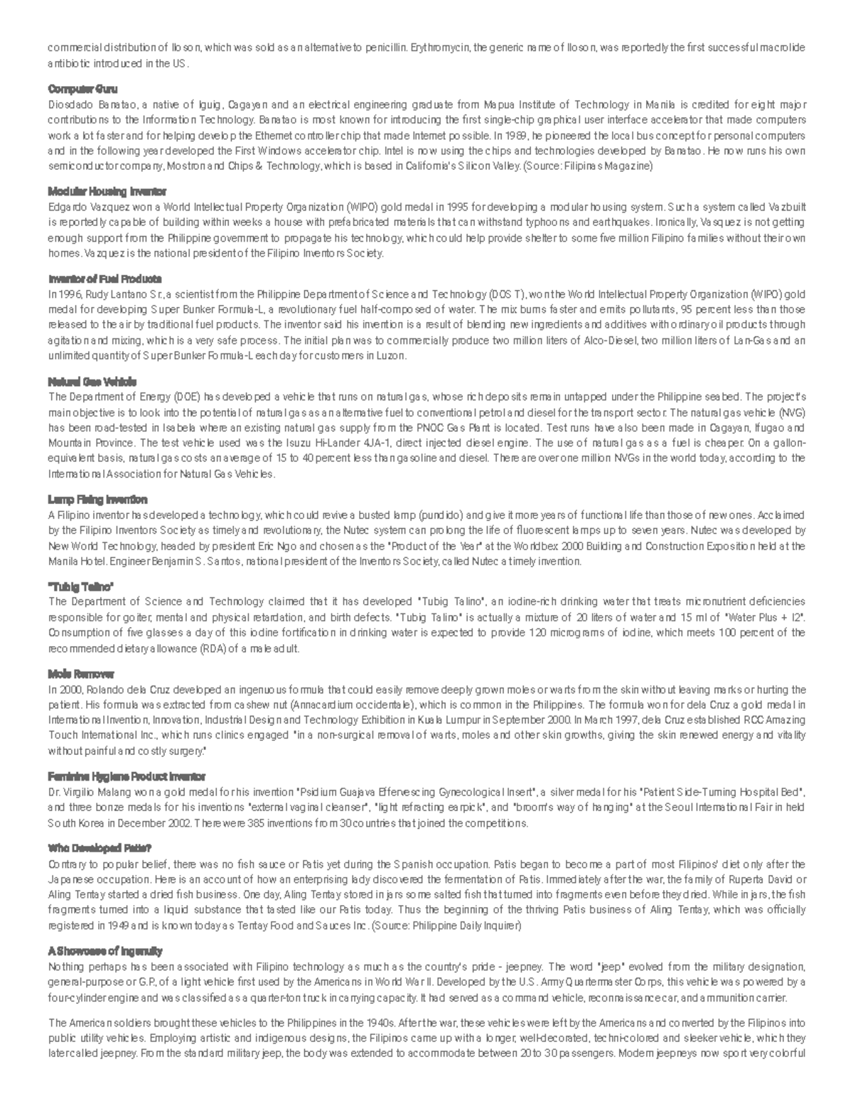 Agapito flores - commercial distribution of Iloson, which was sold as ...